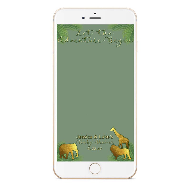 Let the Adventure Begin Baby Shower Snapchat Filter Animal - Etsy