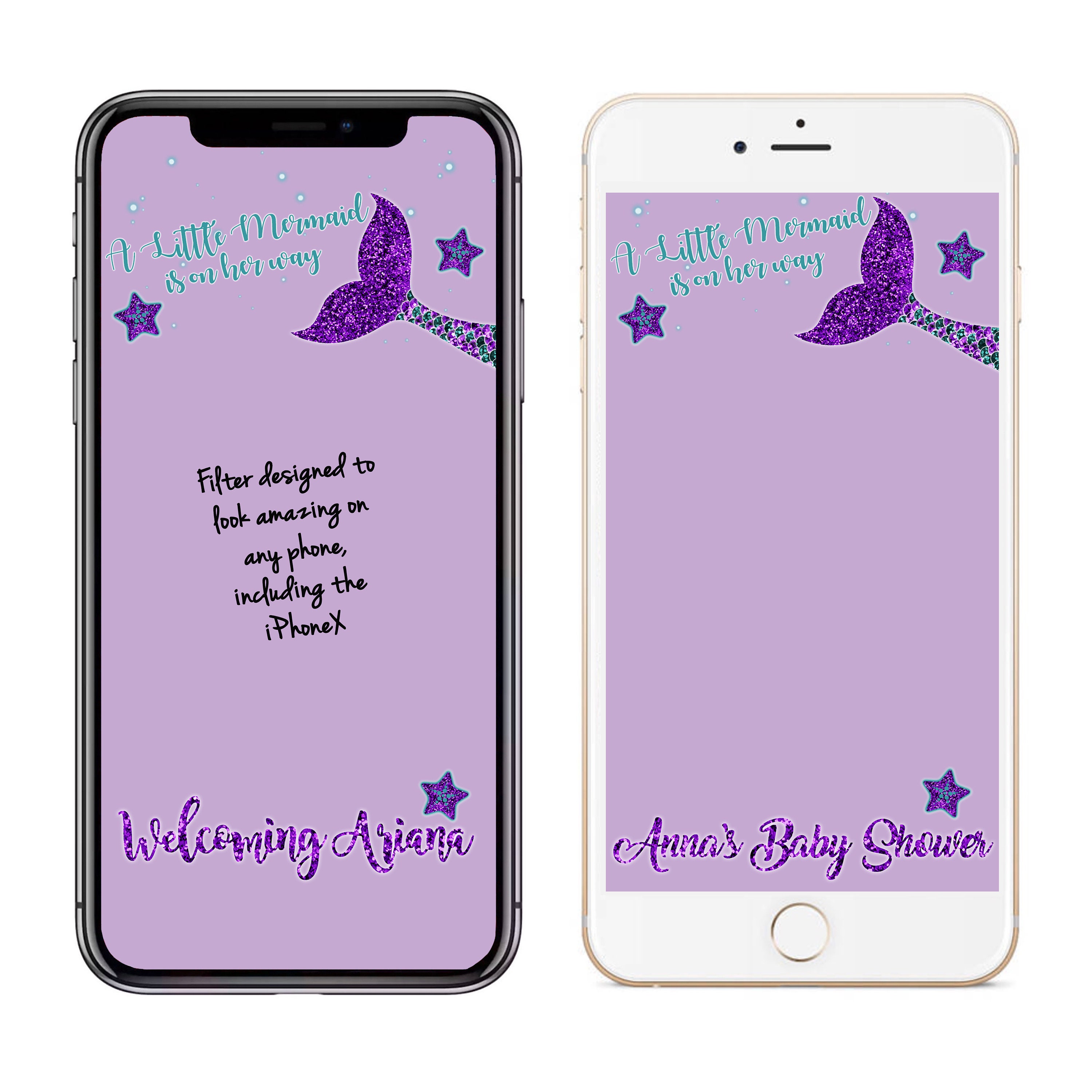 Mermaid Baby Shower Snapchat Filter A Little Mermaid Is On | Etsy