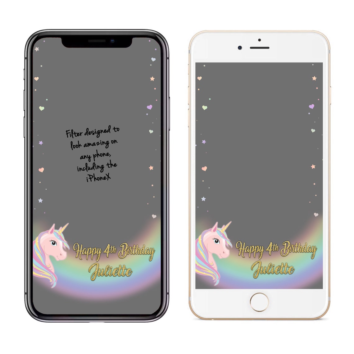 Unicorn Snapchat Filter Rainbow Birthday Geofilter | Etsy