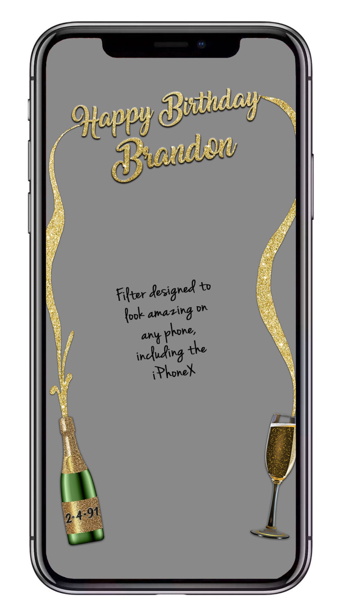 Birthday Snapchat Filter Popping Bottles Geofilter Champagne | Etsy
