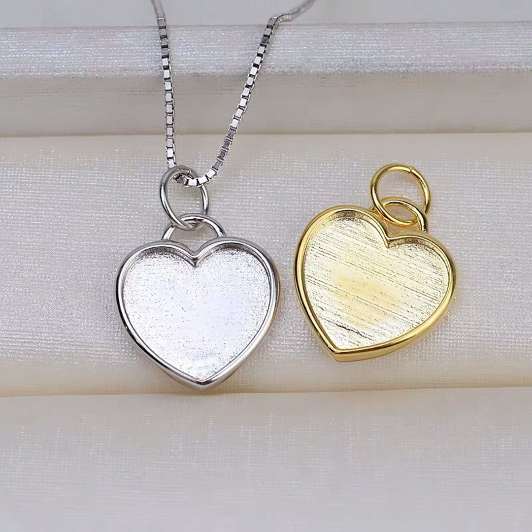 Solid Sterling Silver With 18k Gold Plated Pendant Setting, Pendant ...