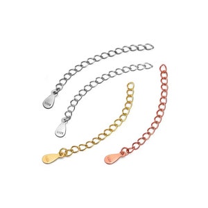 5pcs S925 Sterling Silver Chain Extender for Jewelry Making, 1.95 ...