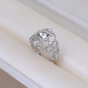 Adjustable Solid S925 Sterling Silver Ring Setting,vintage Ring ...