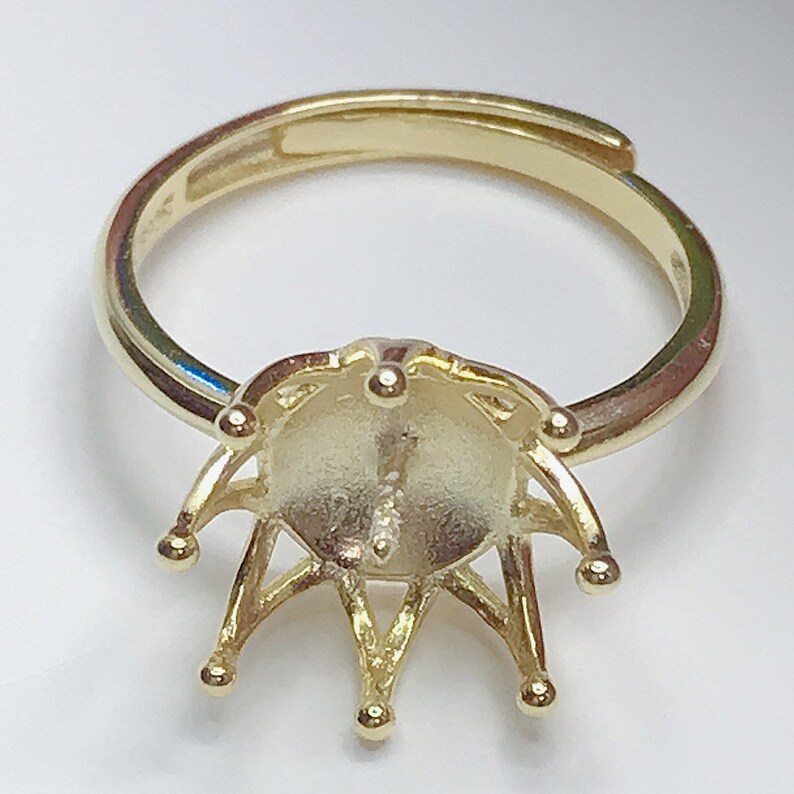 Adjustable 925 Sterling Silver Ring Setting for Half Drilled - Etsy