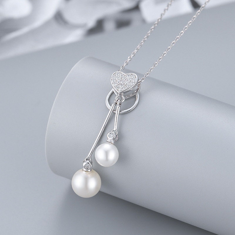 925 Sterling Silver Heart Pendant Setting for 5-10mm Pearl - Etsy