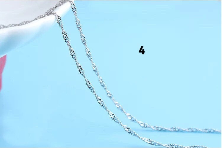 1 Pc Solid Sterling Silver Necklace Chain 40cm/45cm Silver | Etsy