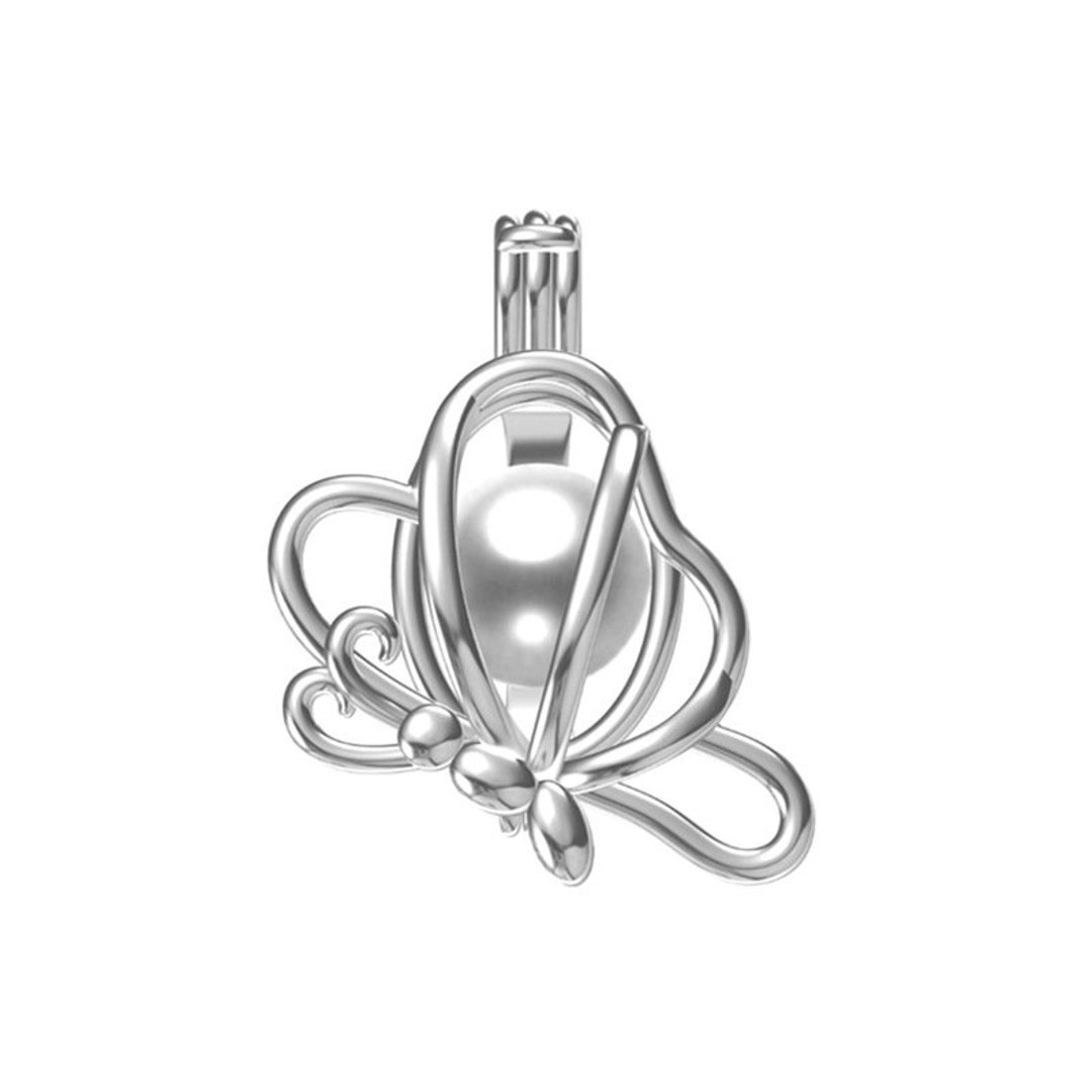 925 Solid Sterling Silver Pearl Cage Pendant Mounting, Butterfly ...