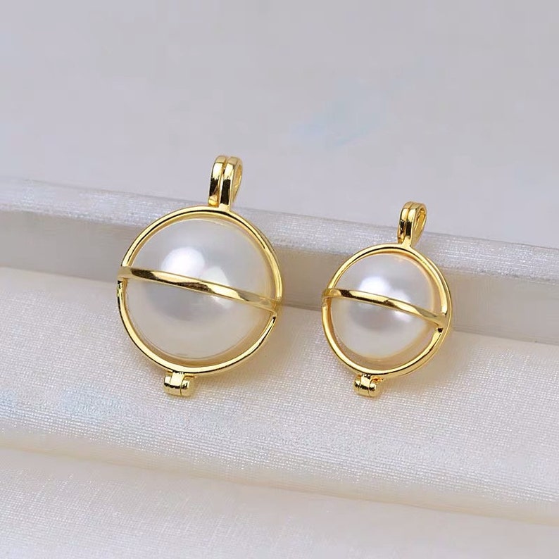 Solid S925 Sterling Silver Pearl Cage Pendant Cage for Pearl | Etsy