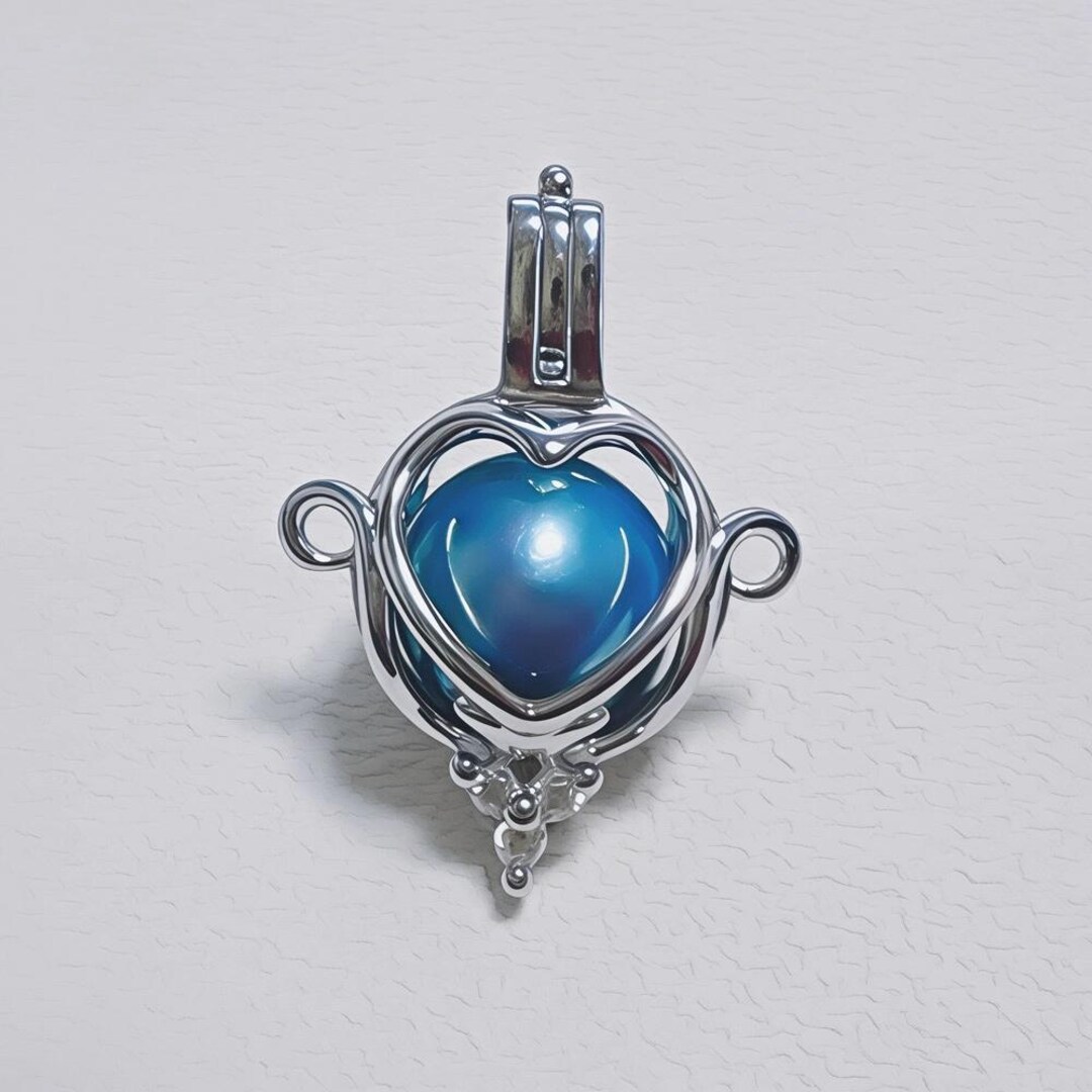 Solid 925 Sterling Silver Pearl Cage Pendant Pearl or Gemstone Beads ...