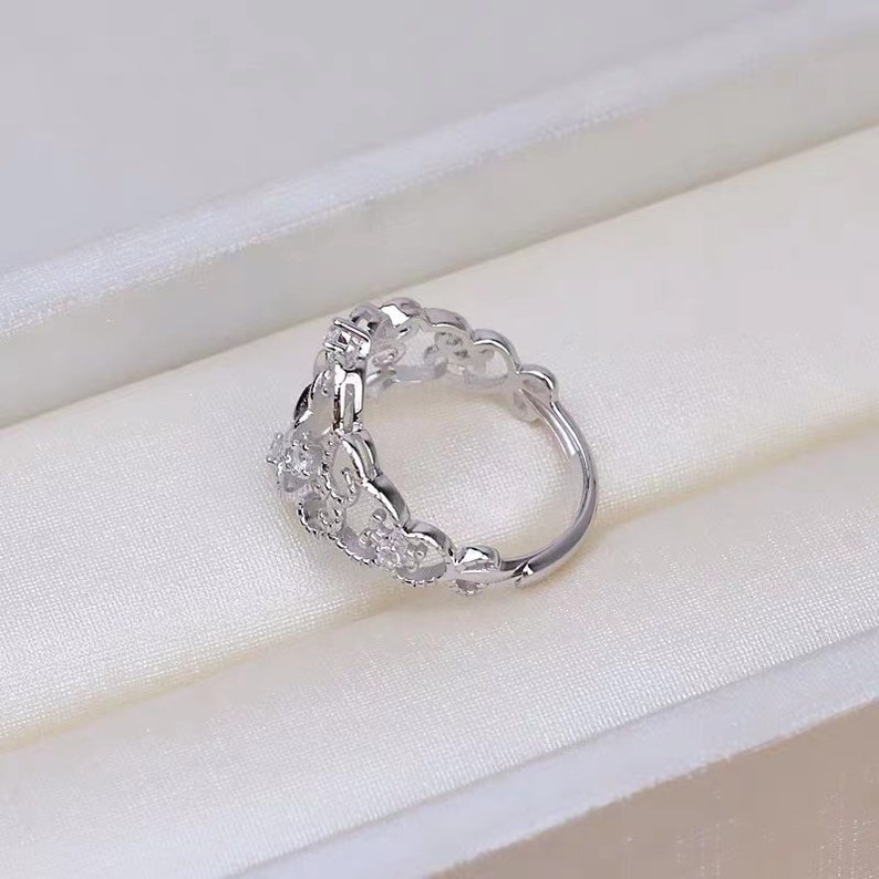 Adjustable Solid S925 Sterling Silver Ring Settingvintage - Etsy