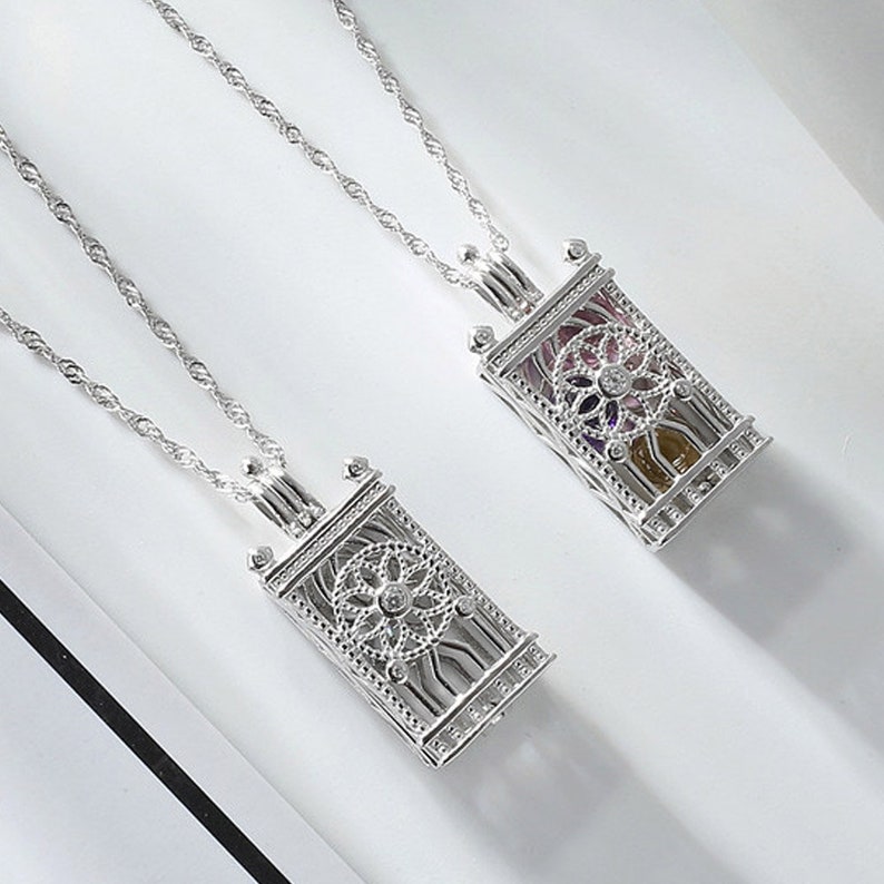 S925 Sterling Silver Pearl Cage Pendant Pearl or Gemstone Beads ...