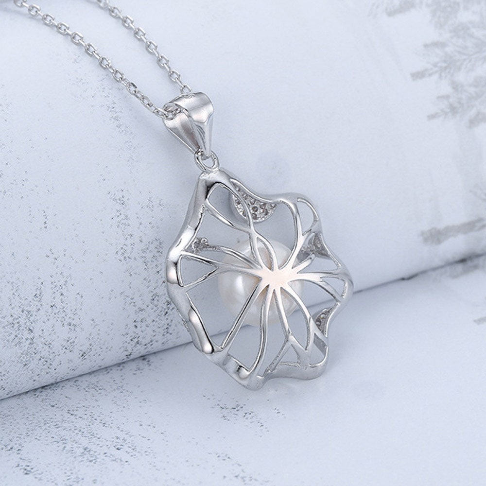 925 Sterling Silver Pendant Setting for Pearl or Gemstone | Etsy