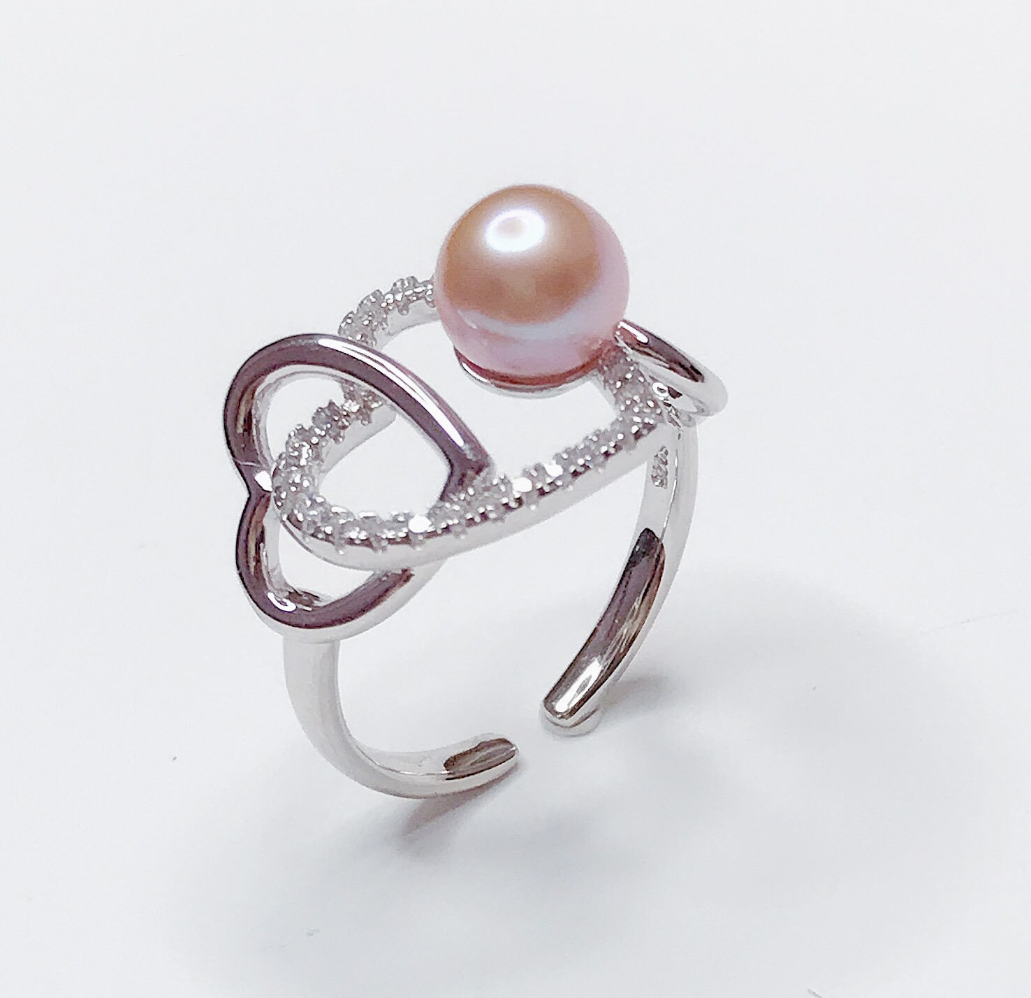 S925 solid sterling silver ring setting adjustable double | Etsy