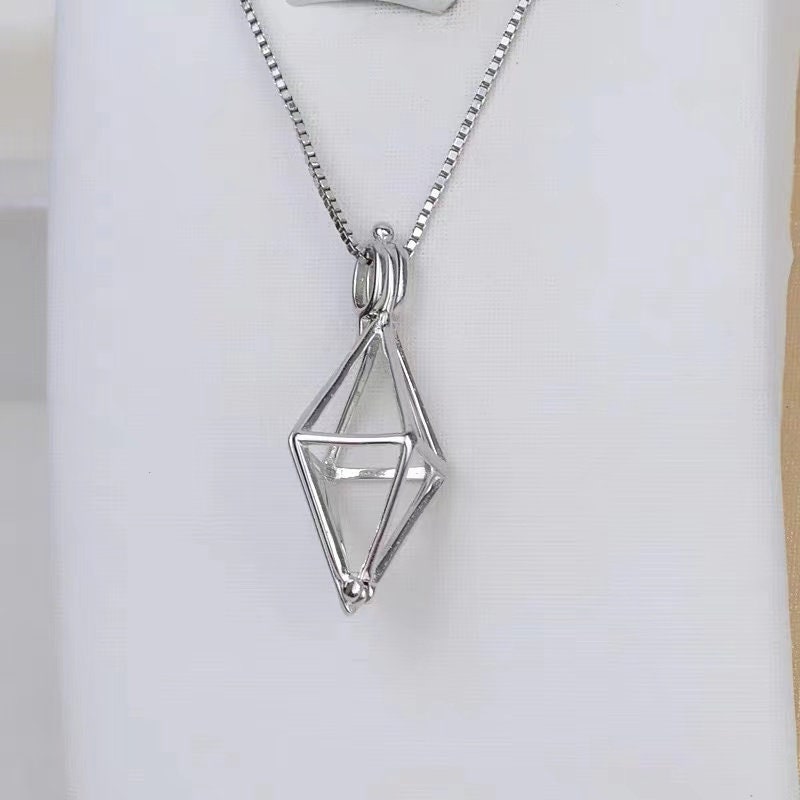 Solid 925 Sterling Silver Pearl Cage Pendant Cage for Pearl - Etsy