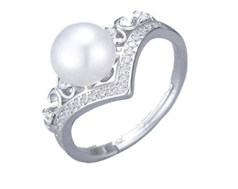 Adjustable Solid Sterling Silver Ring Setting for Pearl or - Etsy