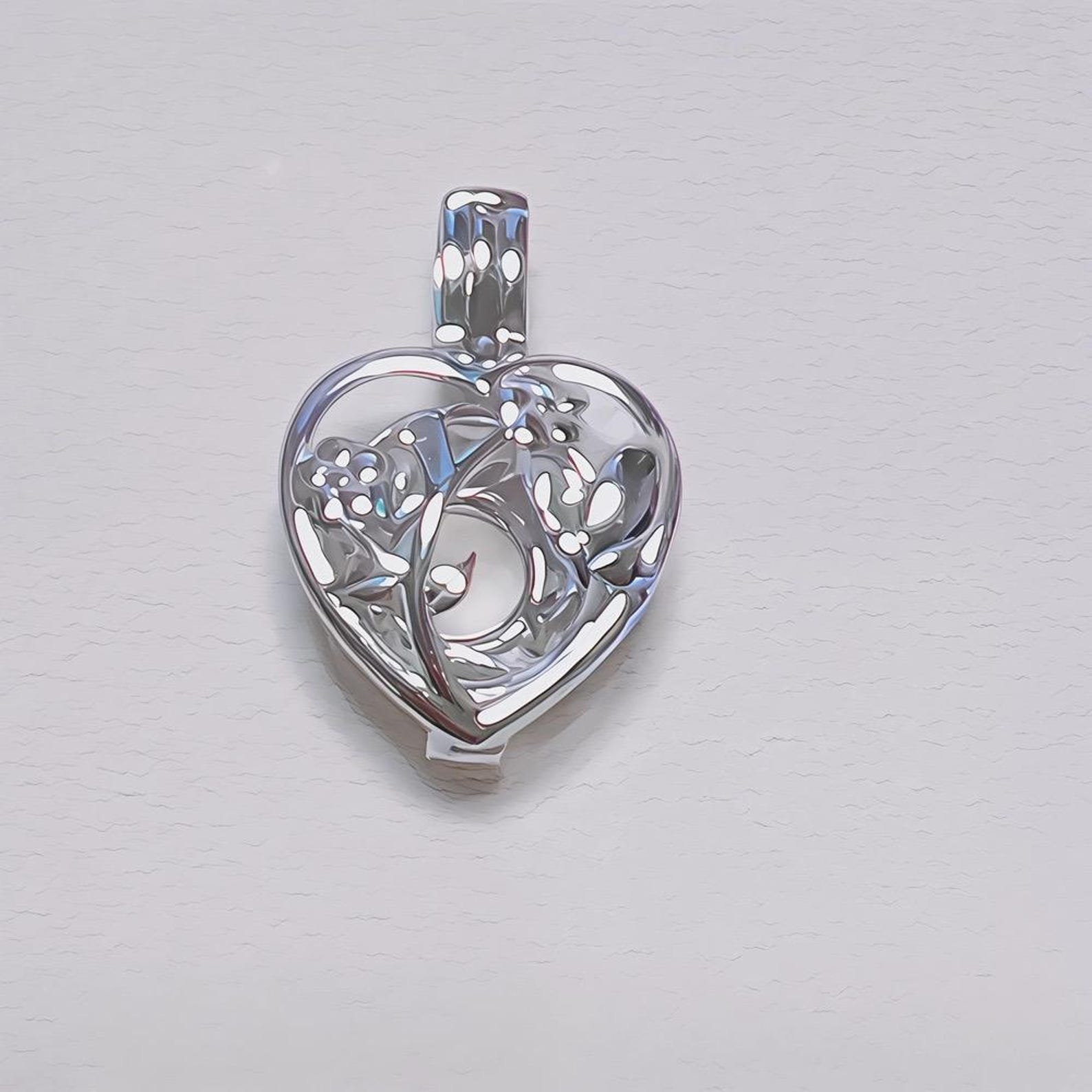 925 Solid Sterling Silver Pearl Cage Pendant Mounting, Heart and ...