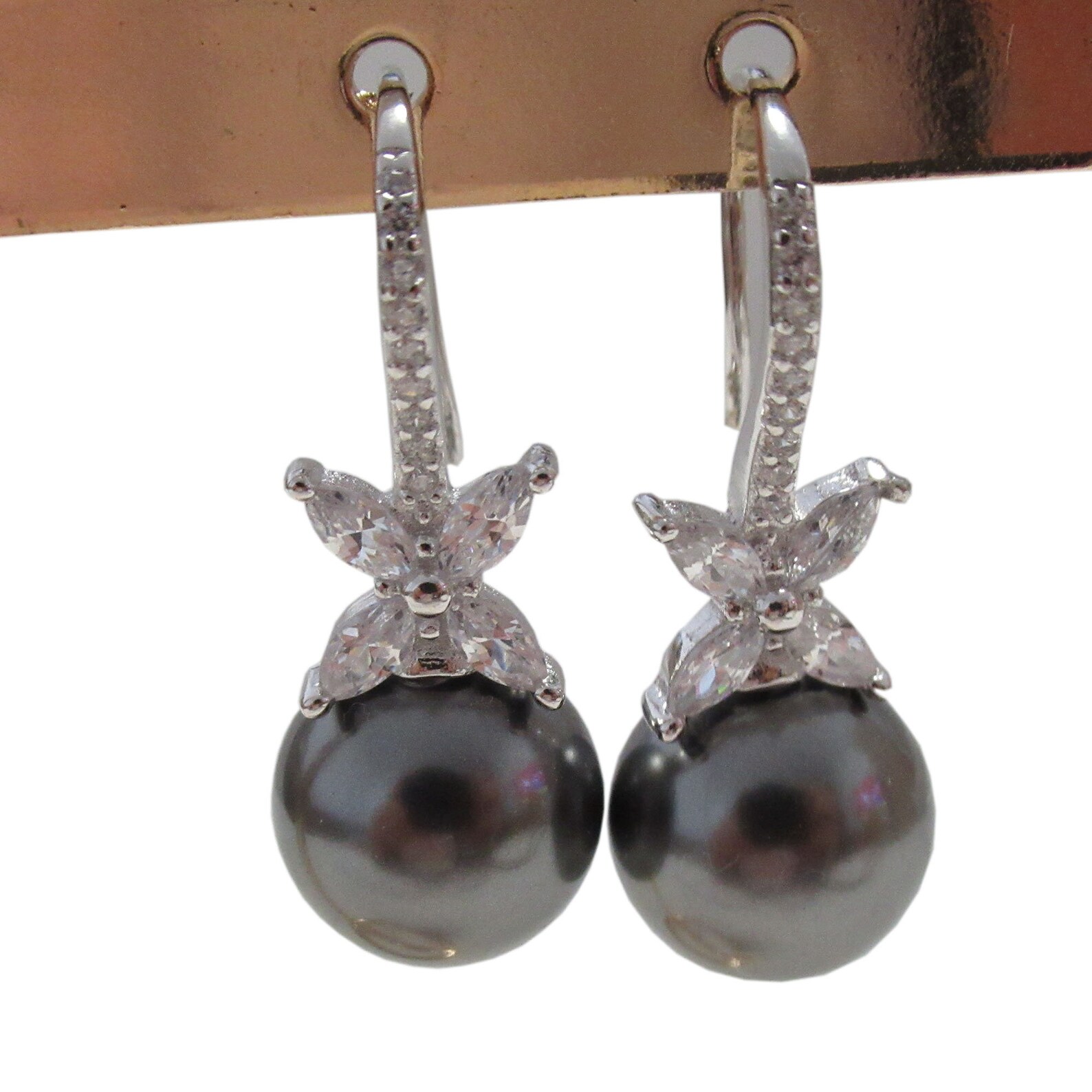 1 pair solid S925 sterling silver earring setting for half | Etsy