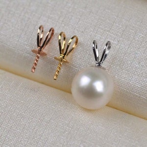 1pc Real 18k Gold Pendant Settings for Pearl or Gemstone, Pendant ...