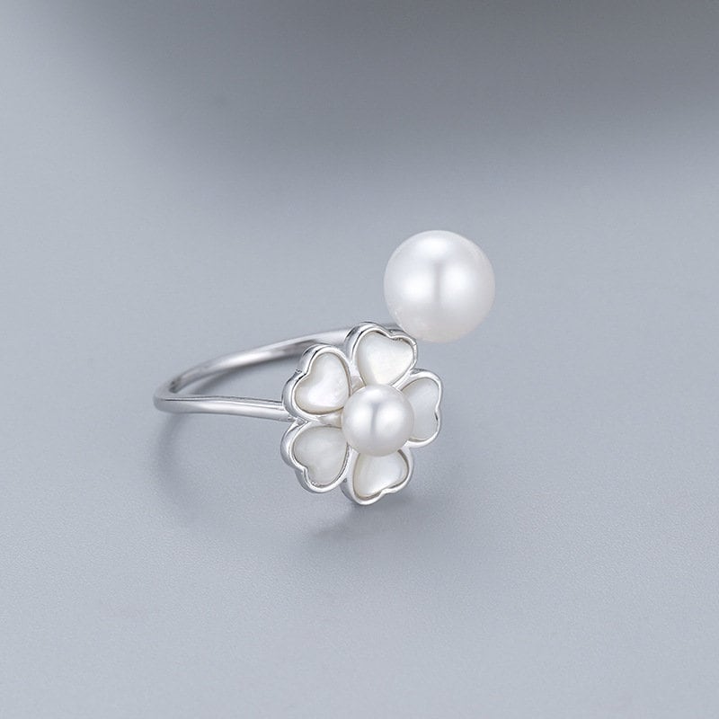 Adjustable S925 solid sterling silver with Rhodium plated ring | Etsy