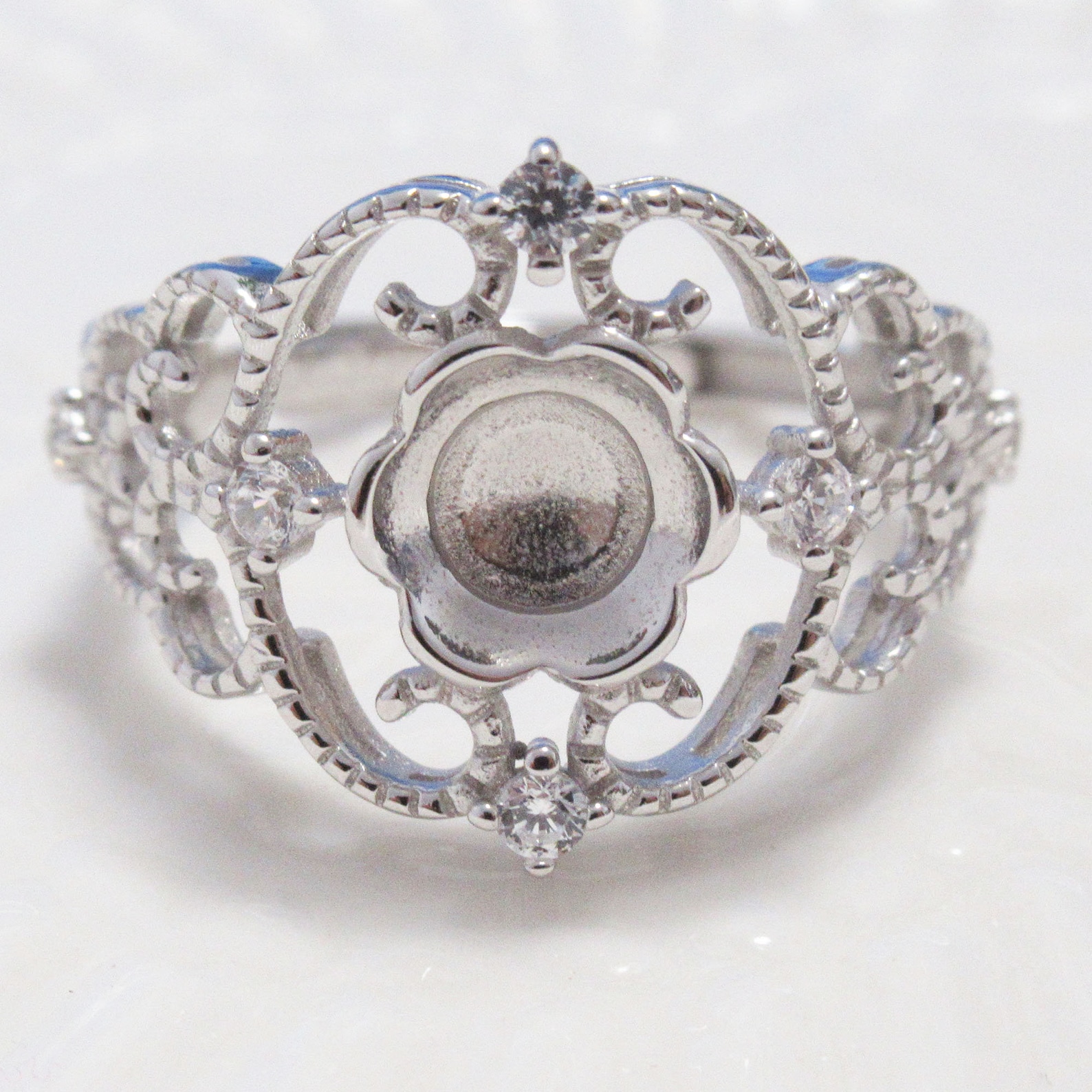 Adjustable solid S925 sterling silver ring settingvintage | Etsy