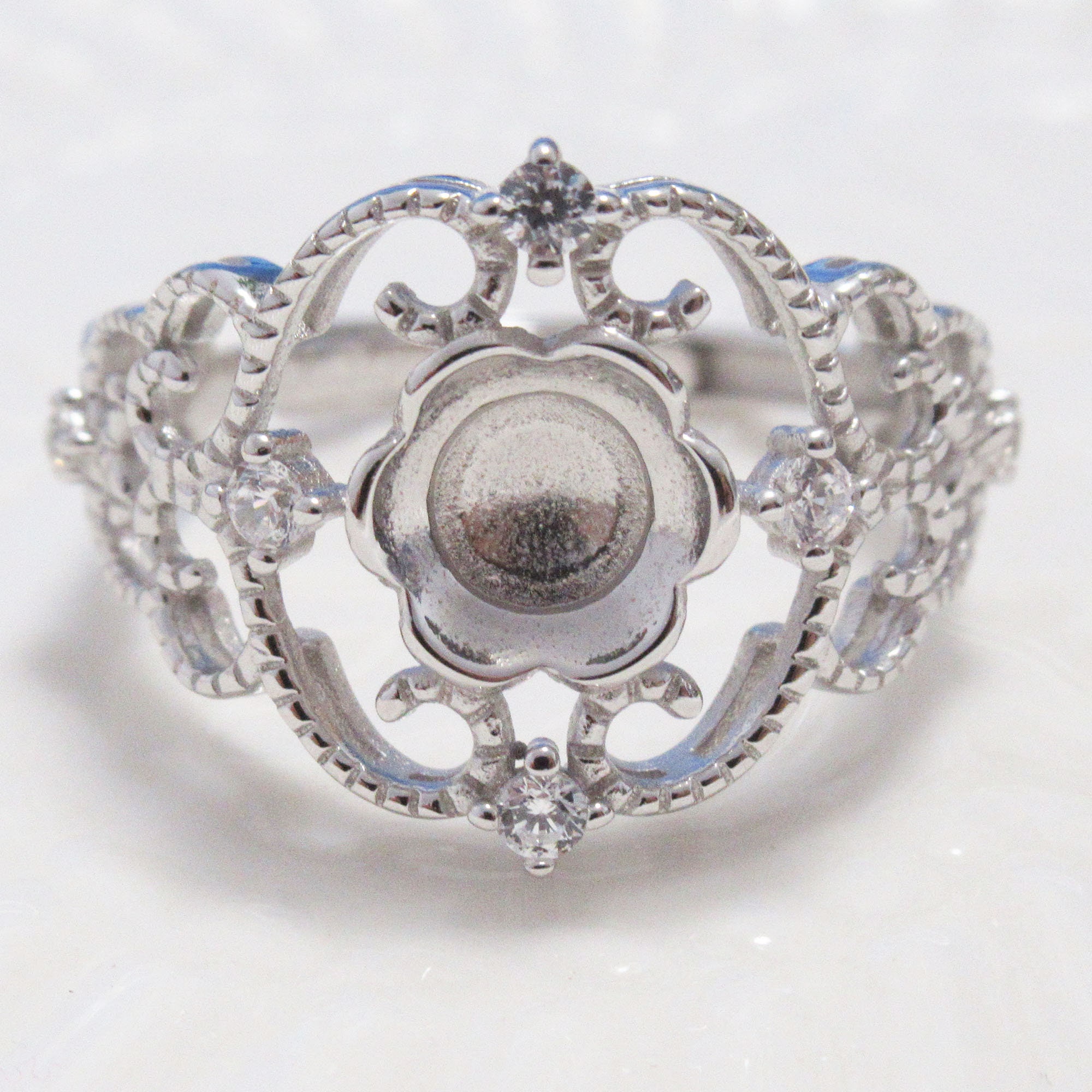 Adjustable solid S925 sterling silver ring settingvintage | Etsy