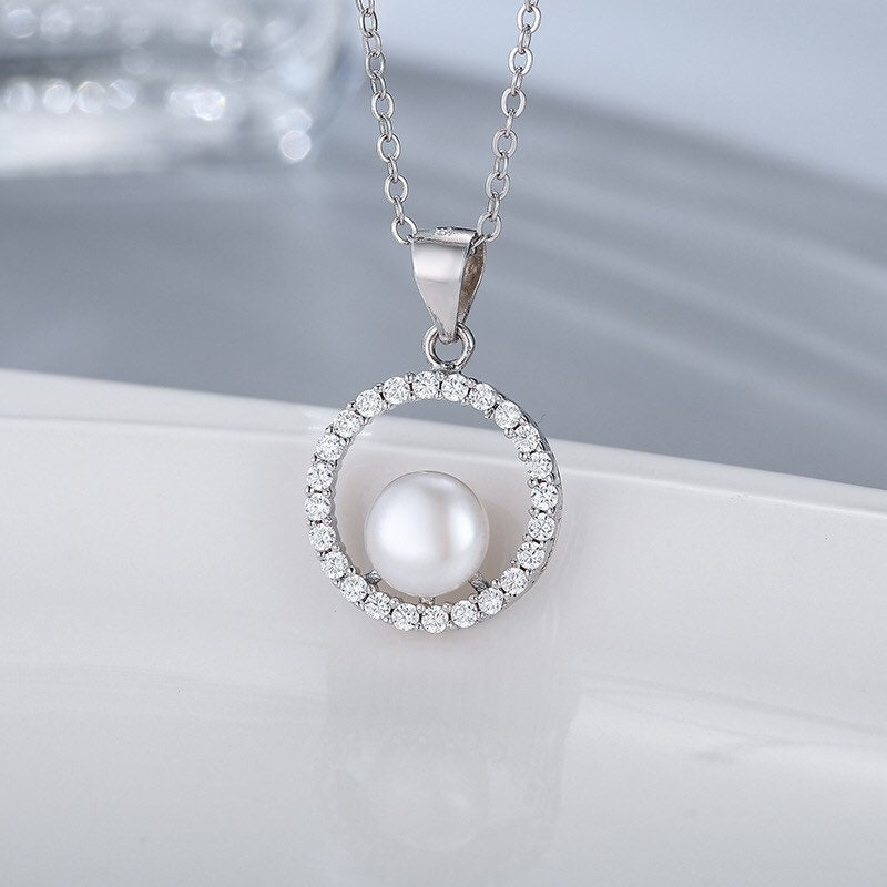 Solid 925 Sterling Silver With Rhodium Plated Pendant Setting | Etsy