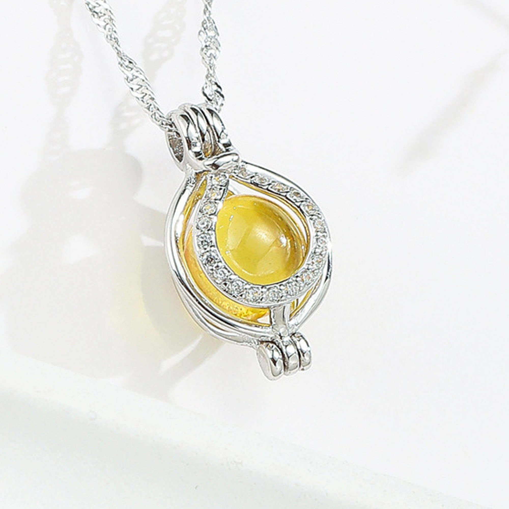 Solid Sterling Silver With Rhodium Plated Pearl Cage Pearl - Etsy