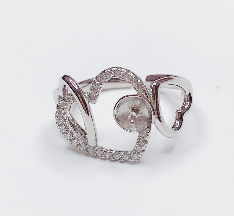 S925 Solid Sterling Silver Ring Setting Adjustable Double - Etsy