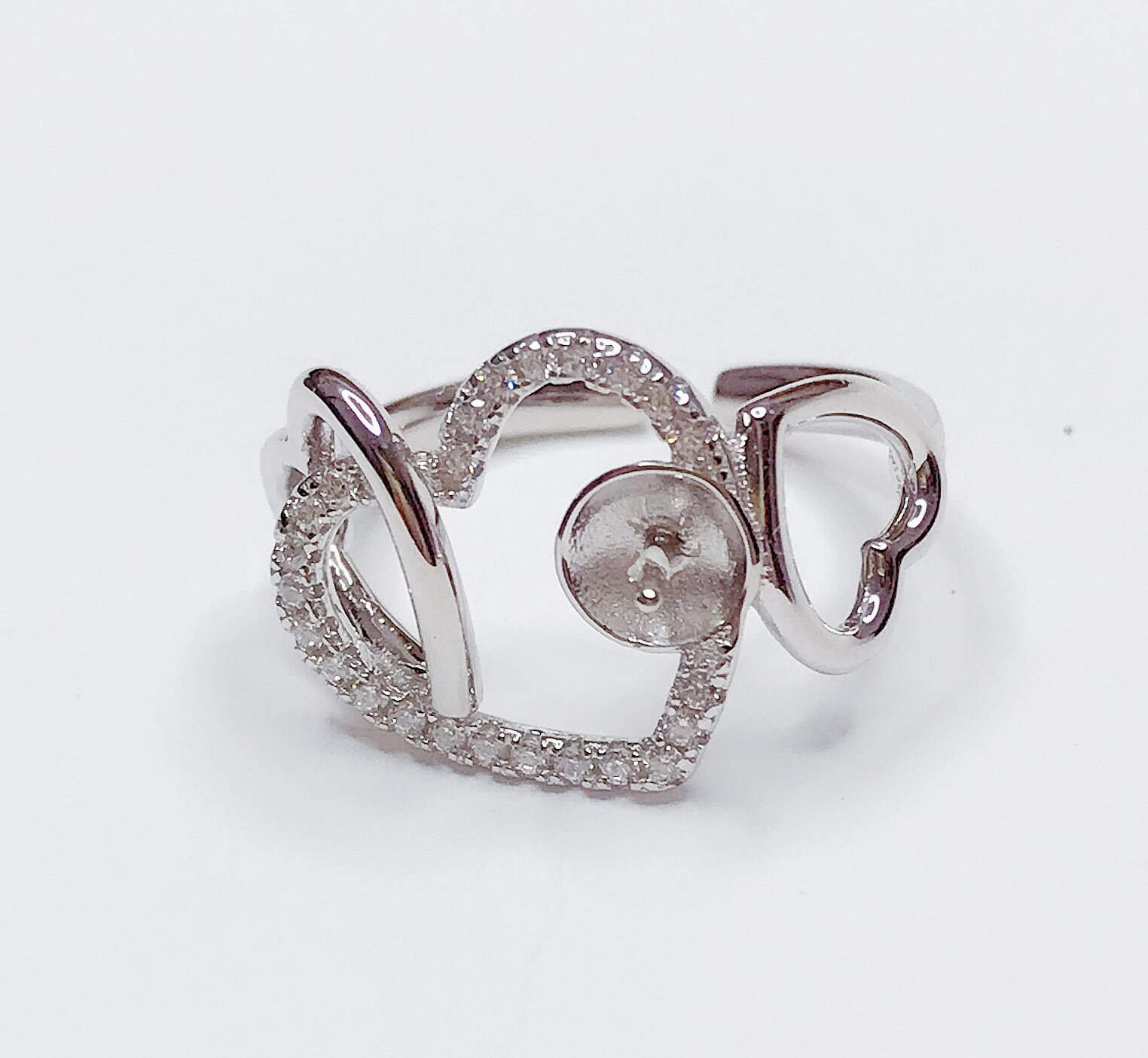 S925 Solid Sterling Silver Ring Setting Adjustable Double - Etsy