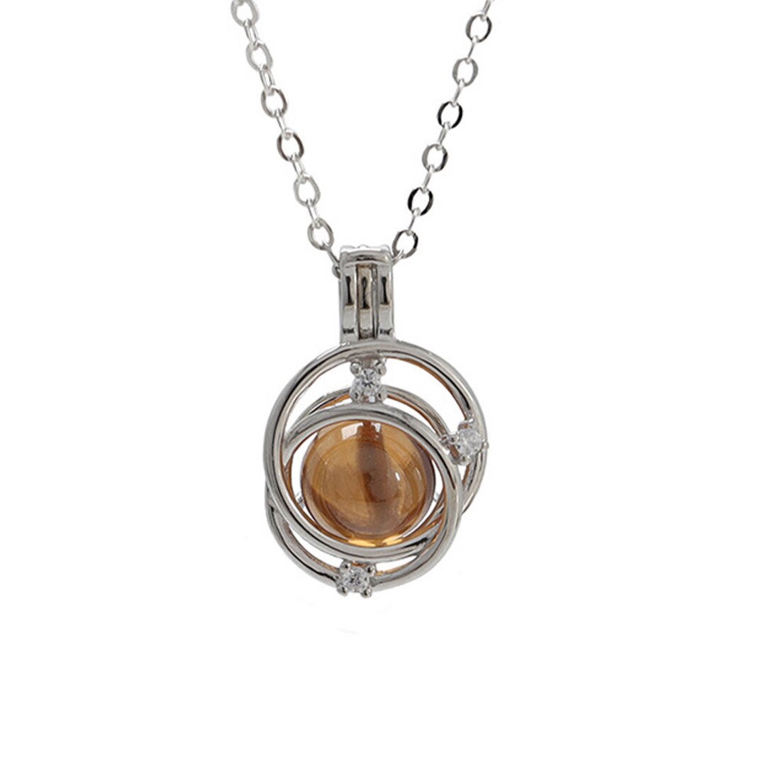 S925 Sterling Silver Pearl Cage Pendant Pearl or Gemstone Beads ...