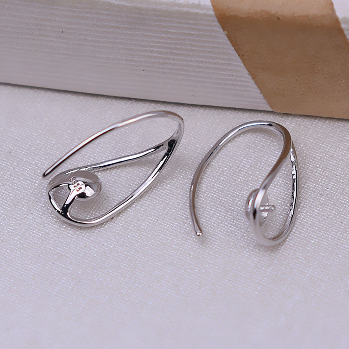 1 Pair Solid Sterling Silver Earring Setting Earring | Etsy