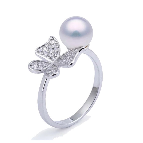 Adjustable Solid Sterling Silver With Rhodium Plated Ring | Etsy