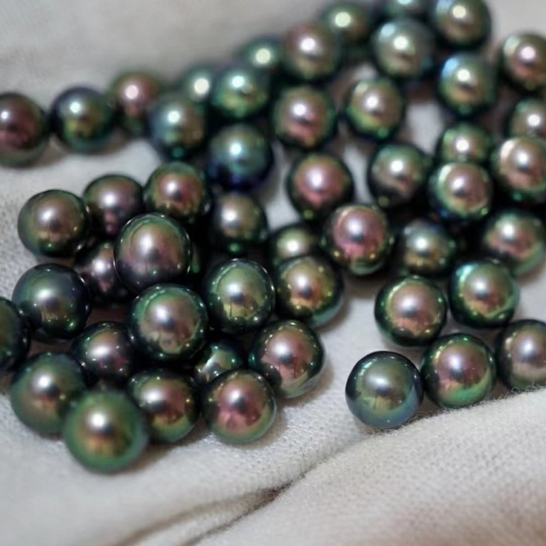 Real Freshwater Pearl Beads, 5-10mm Dyed Black Pearl Beads for Jewelry ...