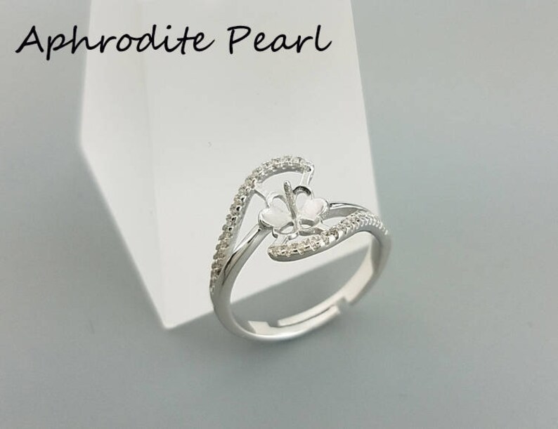 Adjustable Zircon Solid Sterling Silver Ring Setting Ring - Etsy