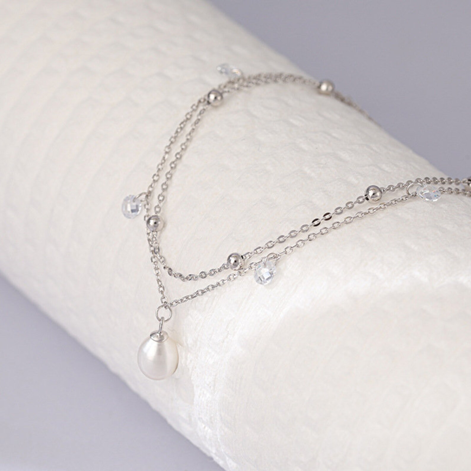 1 piece zircon solid sterling silver ankle bracelet setting | Etsy