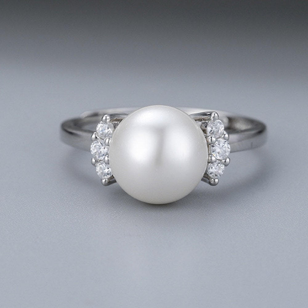 Adjustable 925 Sterling Silver Ring Setting for Pearl or Gems | Etsy