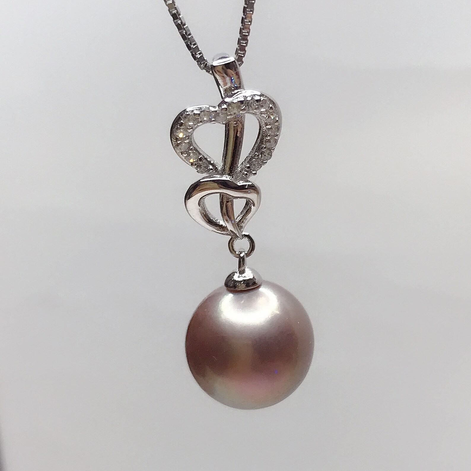 S925 Sterling Silver heart pendant setting for pearl or gems | Etsy