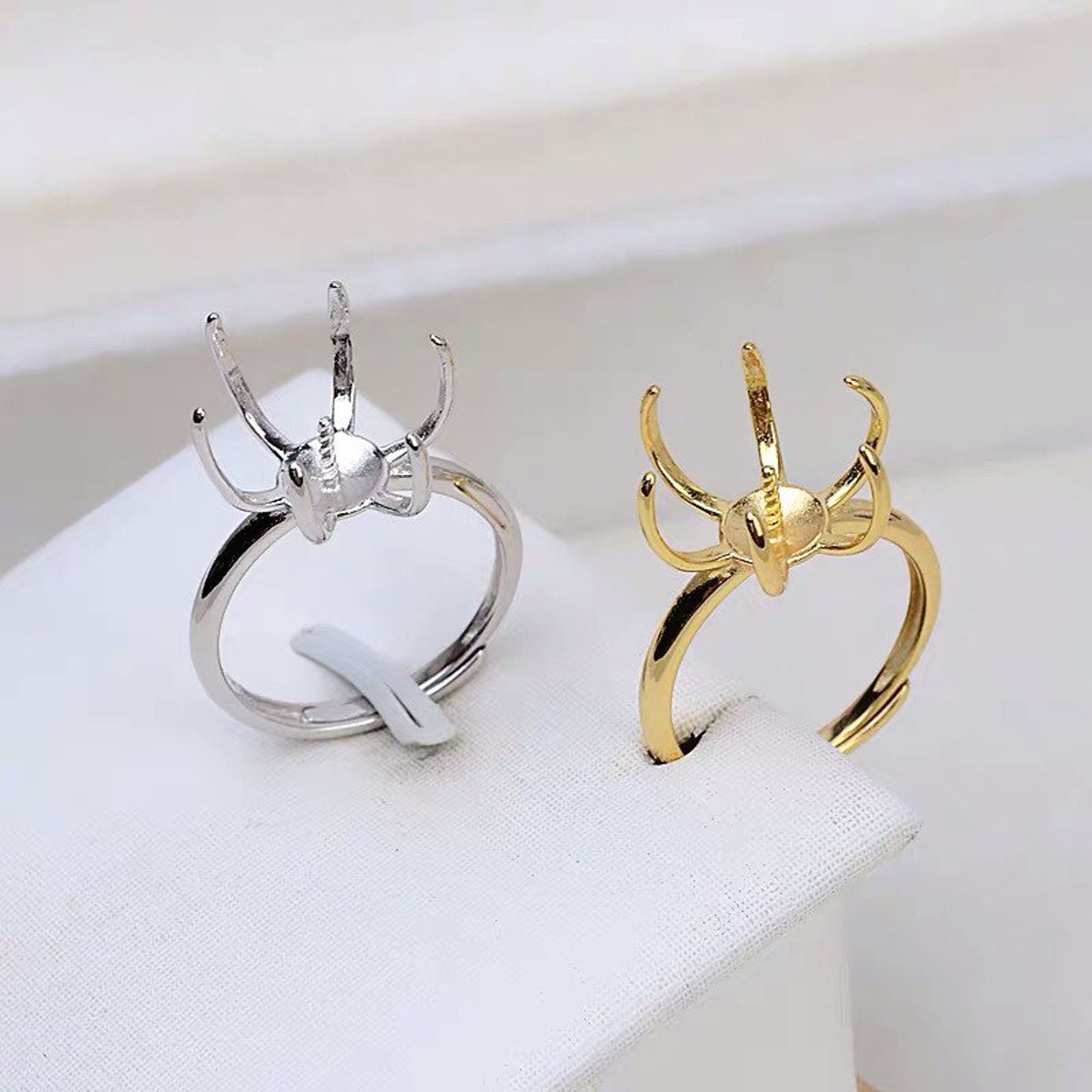 Adjustable Solid Sterling Silver With 18k Gold Plated Ring - Etsy