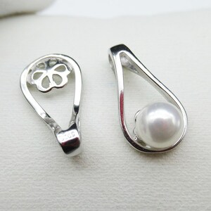 Solid 925 Sterling Silver Pendant Setting for Pearl or Gems, Pearl ...
