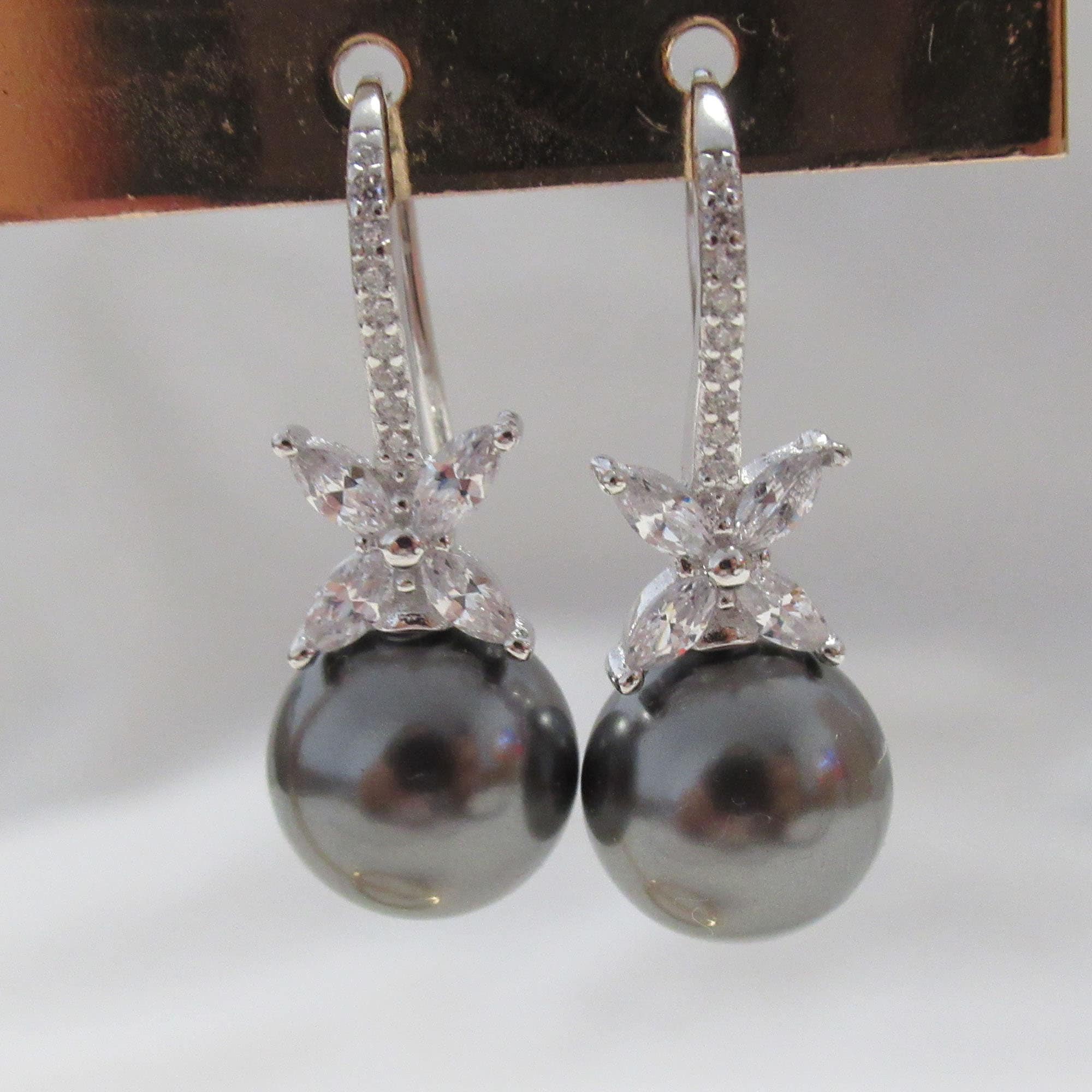 1 pair solid S925 sterling silver earring setting for half | Etsy