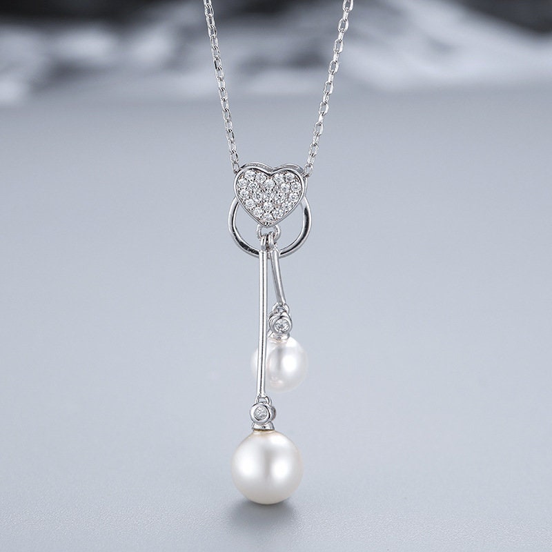 925 Sterling Silver Heart Pendant Setting for 5-10mm Pearl - Etsy