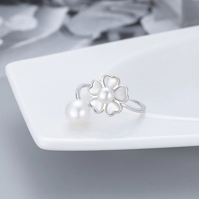 Adjustable S925 solid sterling silver with Rhodium plated ring | Etsy