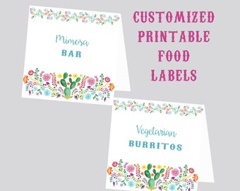 Fiesta Food Labels | Etsy