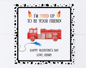 Fire Truck Valentine - Etsy