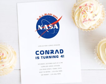 Nasa Birthday Invitation - Etsy