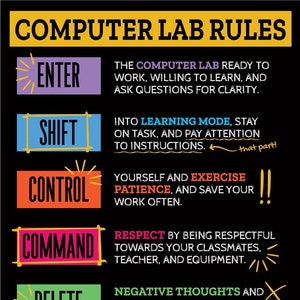 DIGITAL Computer Lab Class Rules - Etsy