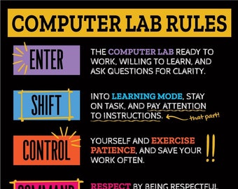 PRINTED - Computer Lab Class Rules - Etsy