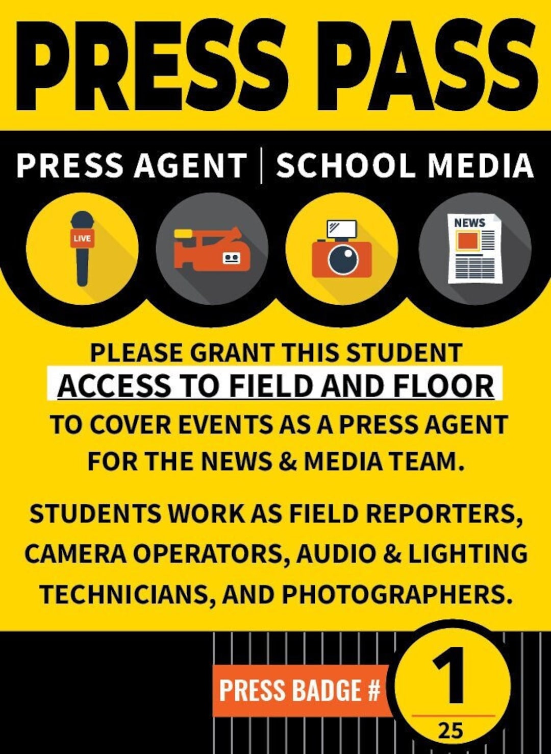 DIGITAL Press Badges (high School) - Etsy