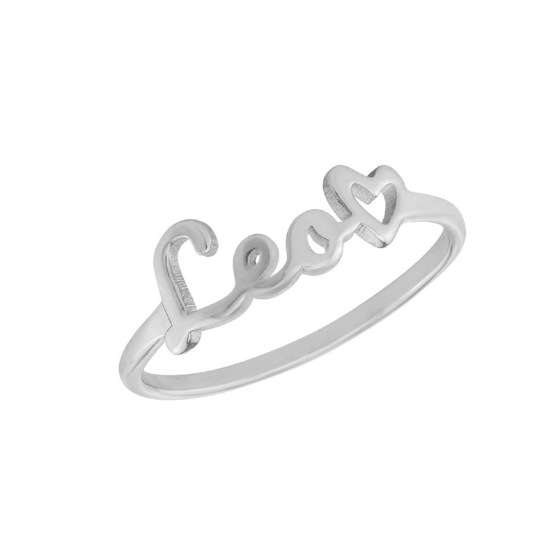 Personalized Stackable Script Name Ring in Sterling Silver 925 - Etsy