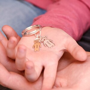 Keychain Boy Girl Children Custom Engraved Charms Silver • Personalized ...